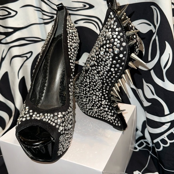 Shoes | Vintage Peep Toes Spiked High Heels | Poshmark